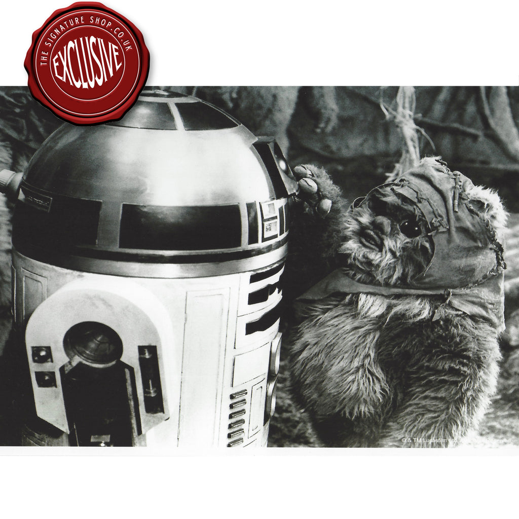 R2-D2 & Wicket Black & White 8x10 Photo signed by Warwick Davis. – The ...